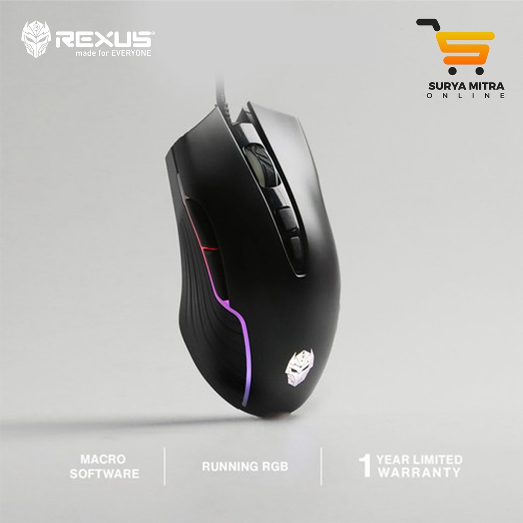 Jual Rexus Xierra X12 Gaming Mouse RGB Macro for Gamers - RX-X12 ...