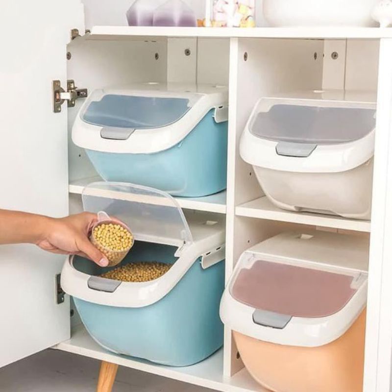 Jual Container Plastik Rice Box Storage Tempat Penyimpanan Beras 5 KG ...