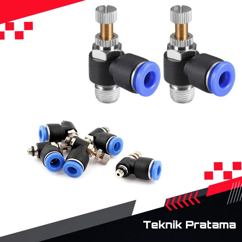 Jual FITTING SPEED CONTROL / FLOW CONTROL ELBOW SELANG 10 DRAT 1/8 ...
