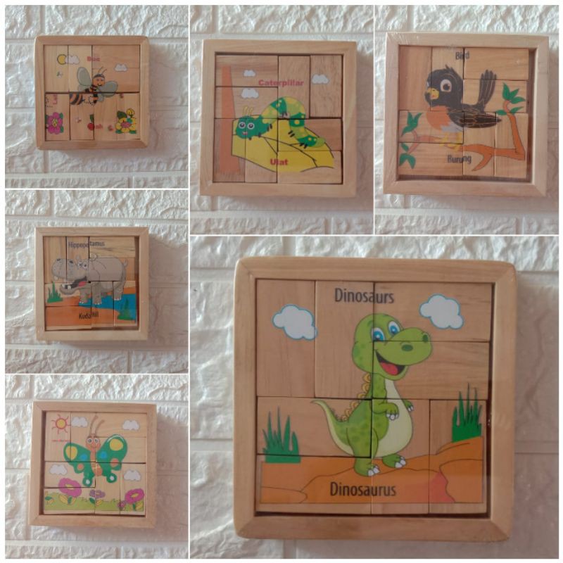 Jual Puzzle balok Mainan Kayu wooden toys | Shopee Indonesia