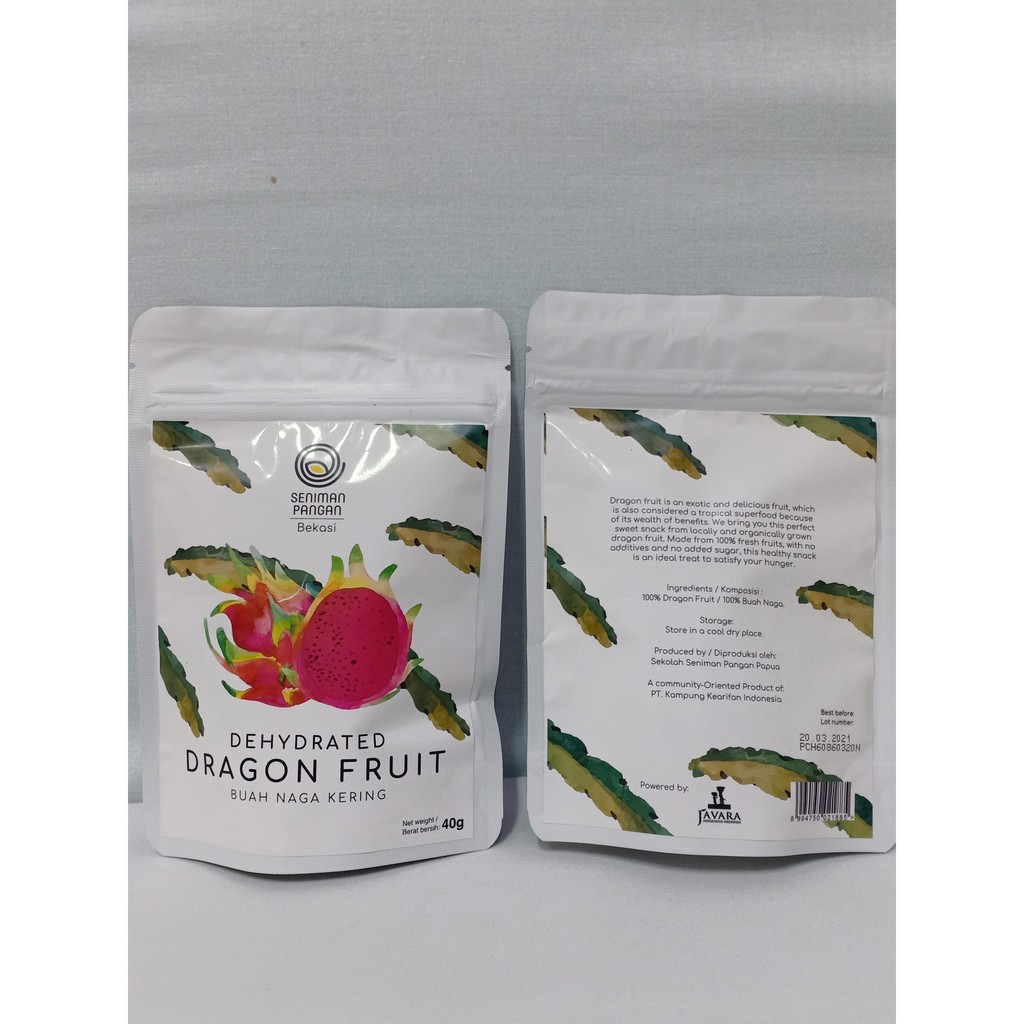 Jual Javara - Dragon Fruit Dryed (Buah Naga Kering) - 40 gr pouch | Shopee Indonesia