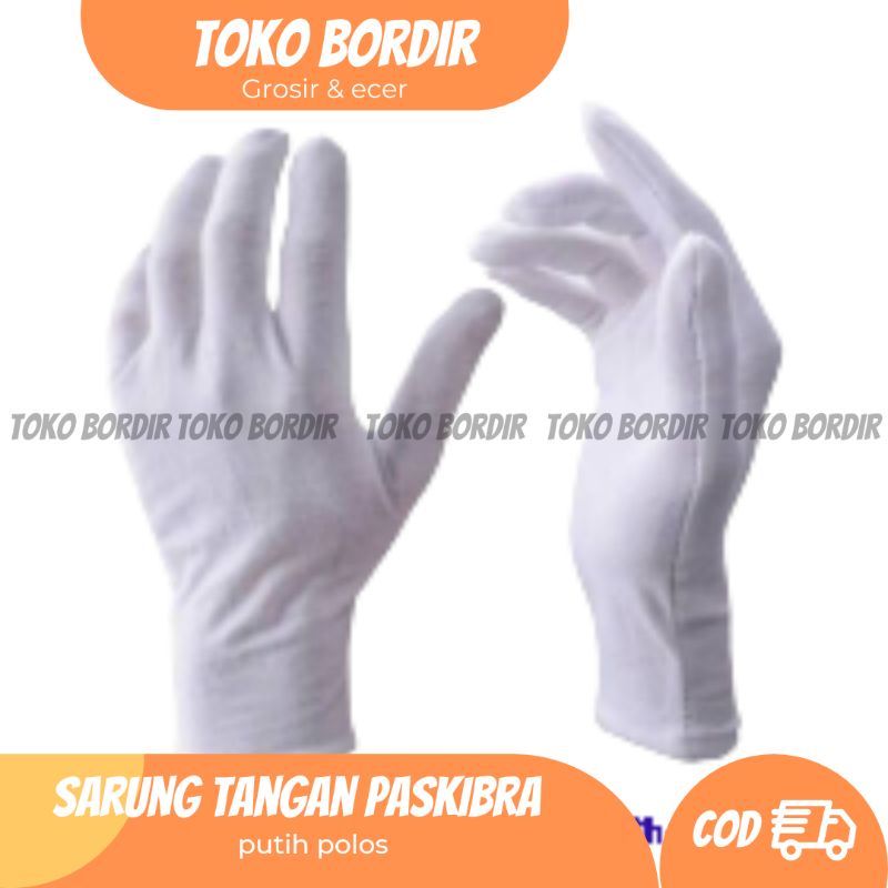 Jual sarung tangan paskibra putih / sarung tangan putih / sarung tangan ...