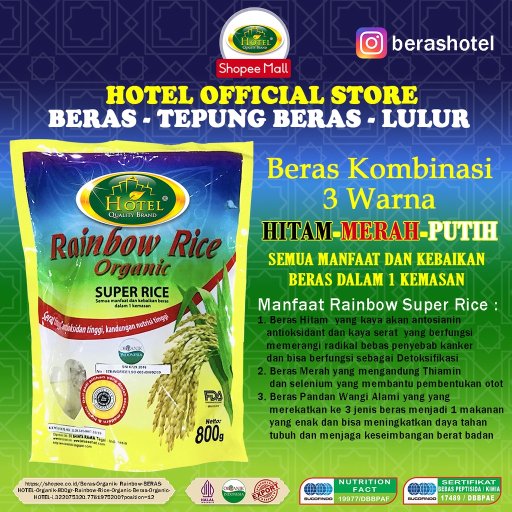 Jual Beras Organik HOTEL Kombinasi Merah Hitam Putih - Rainbow Mix Rice ...