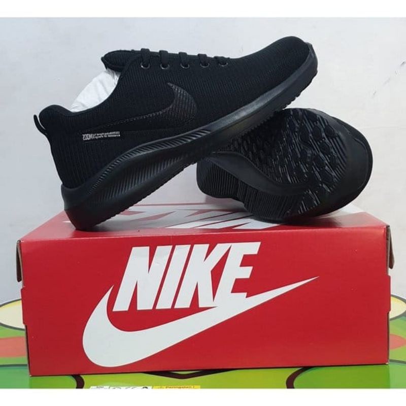 Jual sepatu full Hitam Nike/sepatu sekolah/sepatu kekinian | Shopee ...