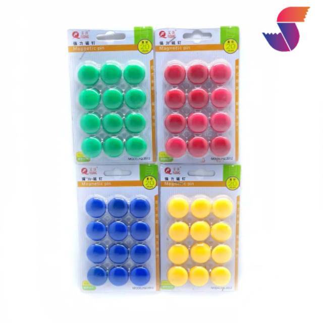 MAGNET PAPAN TULIS MAGNETIC PIN WHITEBOARD 20MM 2CM 1PACK 12PCS ...