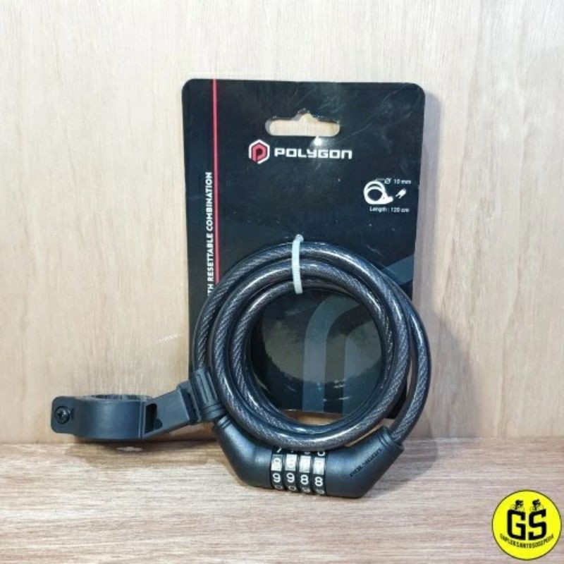 Jual Kunci Gembok Sepeda Polygon Spiral Pin Numerik | Shopee Indonesia