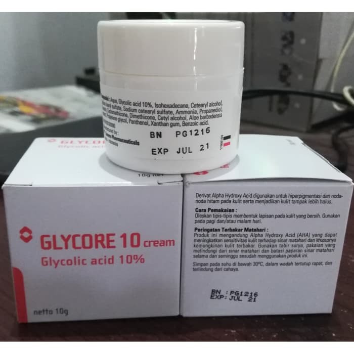 Jual Glycore 10% Glycolic Acid cream 10 gr krim pencerah pemutih wajah ...