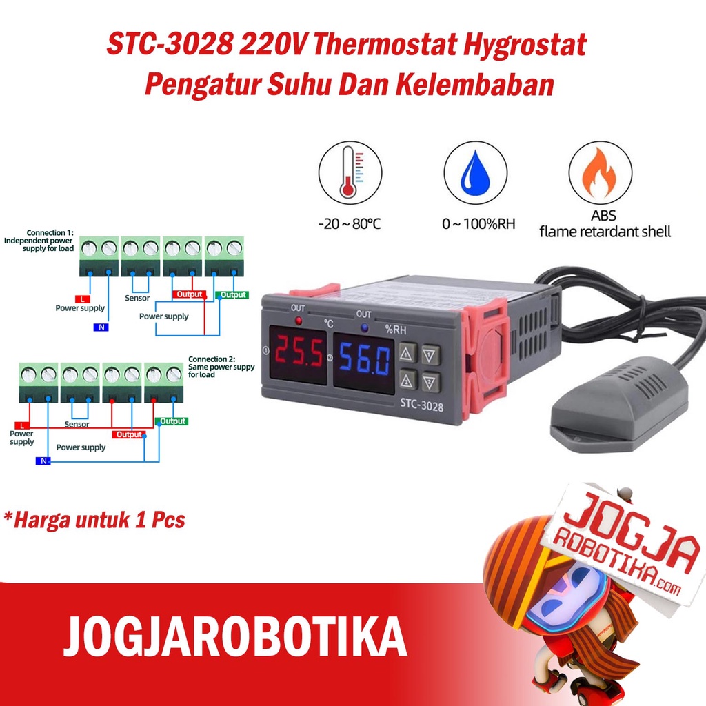 Jual STC-3028 220V Thermostat Hygrostat Pengatur Suhu Dan Kelembaban ...