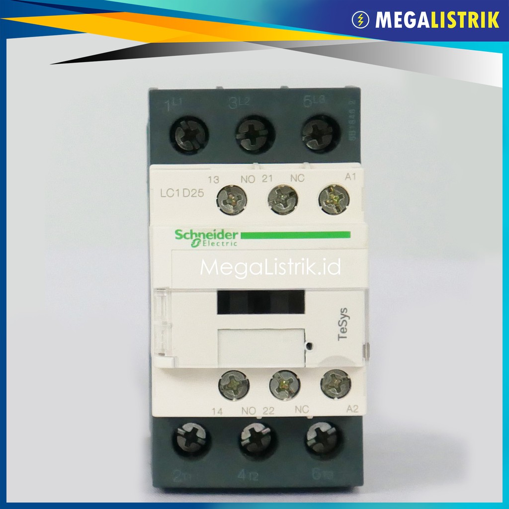 Jual SCHNEIDER KONTAKTOR LC1D25 48V AC / CONTACTOR TESYS D LC1D25E7 ...