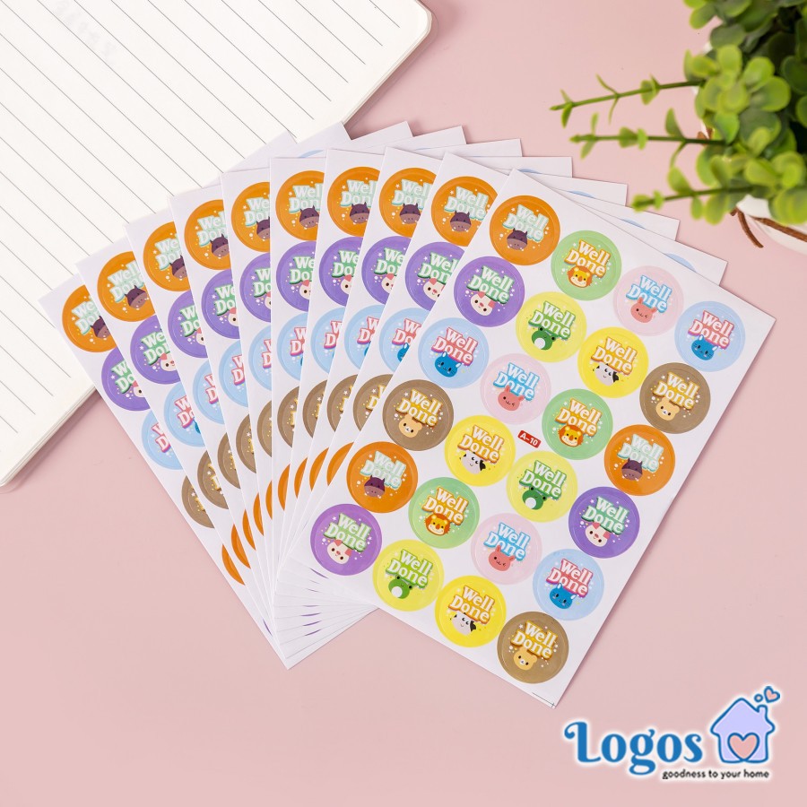 Jual Stiker Reward Anak Well Done Children's Reward Stickers TK PAUD ...