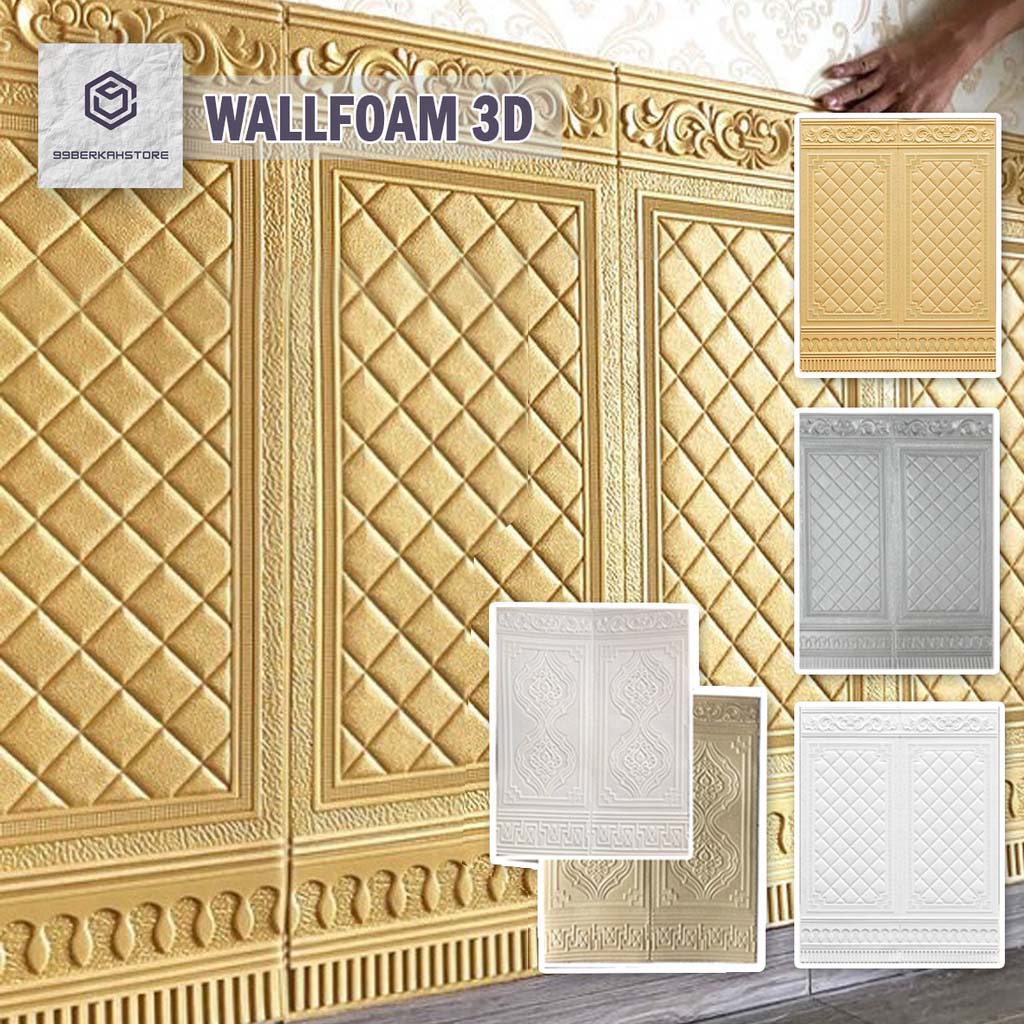 Jual WALLPAPER FOAM PANEL 3D STICKER 70CMX90CM / WALLPAPER FOAM DINDING ...
