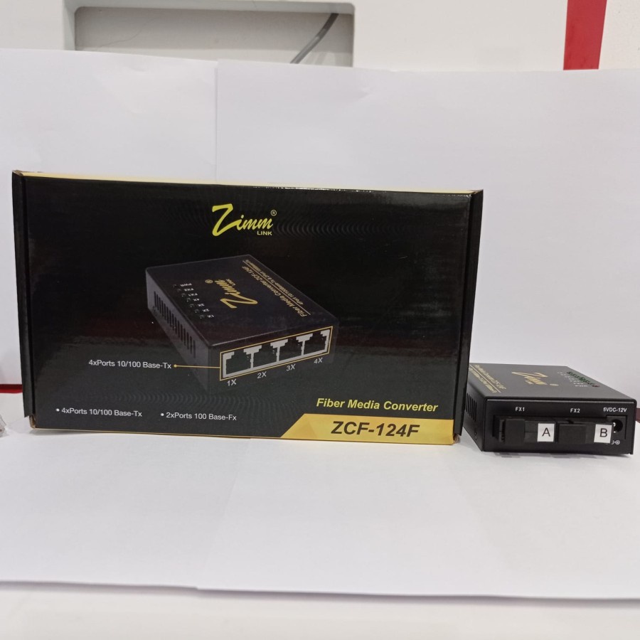 Jual Zimmlink Media Converter ZCF-124F (2 FO 4 LAN) | Shopee Indonesia