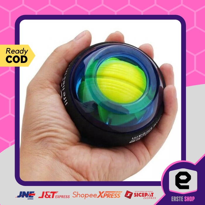 Jual Alat Bola Olahraga Mekanik Powerball Gyro Spinner Gym Exercise LED ...