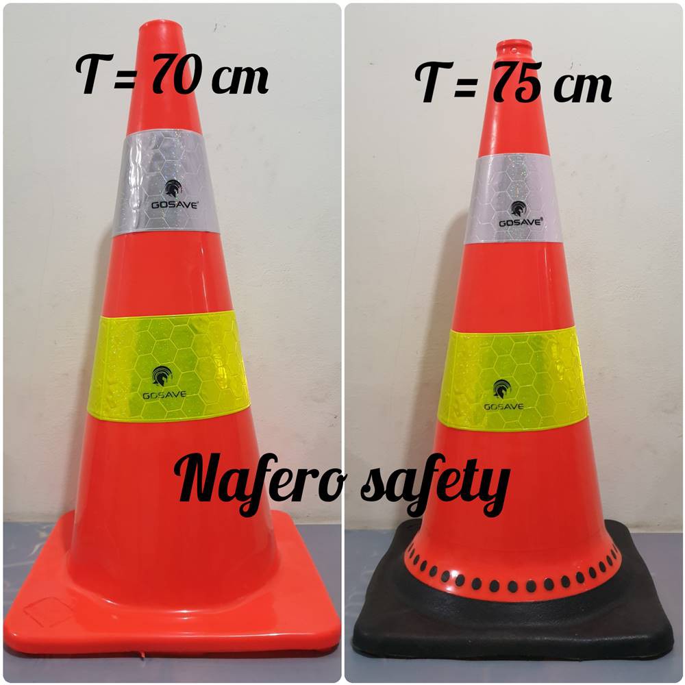 Jual Traffic Cone 70 dan 75 CM Lentur Kerucut lalu lintas Safety PVC ...