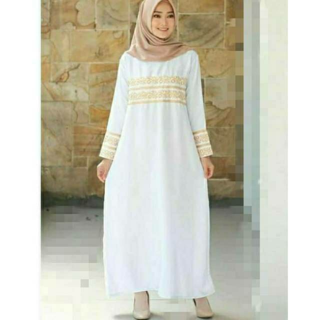 Review tentang Folia Dress Others Gamis Putih Wanita Terbaru Gamis ...