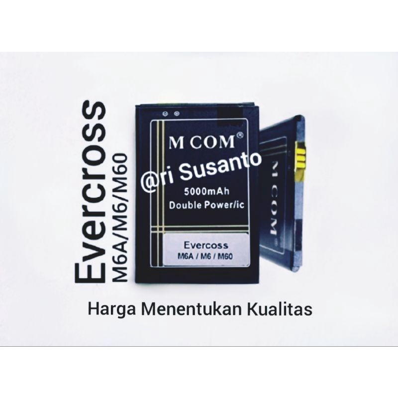 Jual Baterai MCOM for Evercross M6 2020 Double Power 5000mAh batere batre batrai battery ...