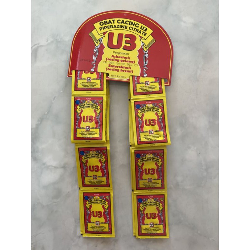 Jual Puyer Cacing U3 Jamu Jago (Per Hanger 24 Sachet) | Shopee Indonesia