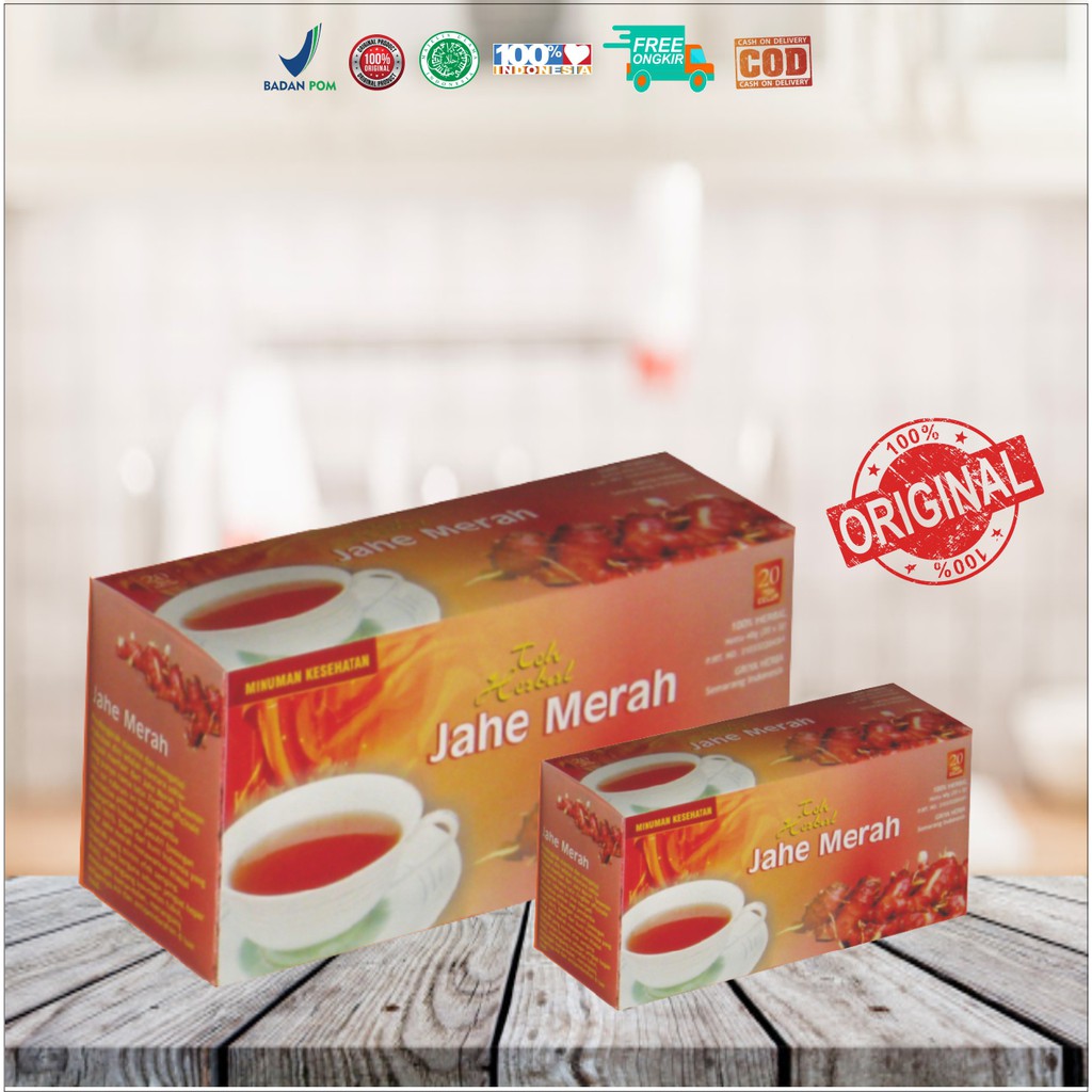 Jual Minuman untuk Daya Tahan Tubuh TEH JAHE MERAH Original isi 20 ...