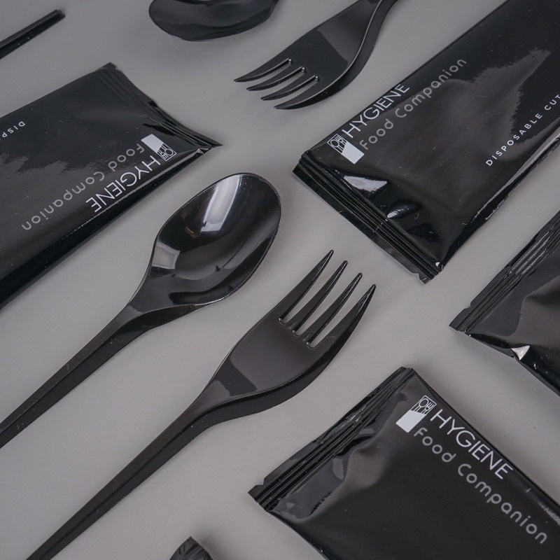 Jual Set Sendok Garpu Pisau Garpu Steak Plastik Steril Higienis Hygiene ...