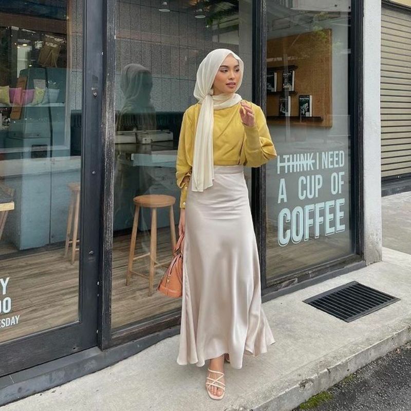 Jual ROK SATIN SILK DUYUNG / MERMAID SATIN SKIRT | Shopee Indonesia