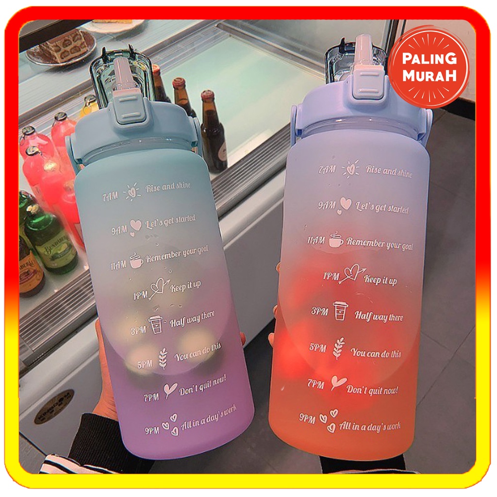 Jual CL BOTOL MINUM MOTIVASI 2000ML 2 LITER / BOTOL TIME 2 LITER ...