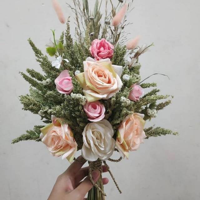 Buket bunga kering | bunga rustic | bunga kering | buket pengantin ...