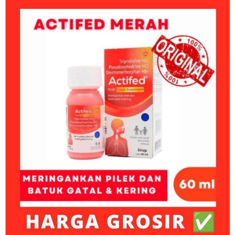 Jual ACTIFED MERAH COUGH SUPPRASANT - 60 ML | Shopee Indonesia