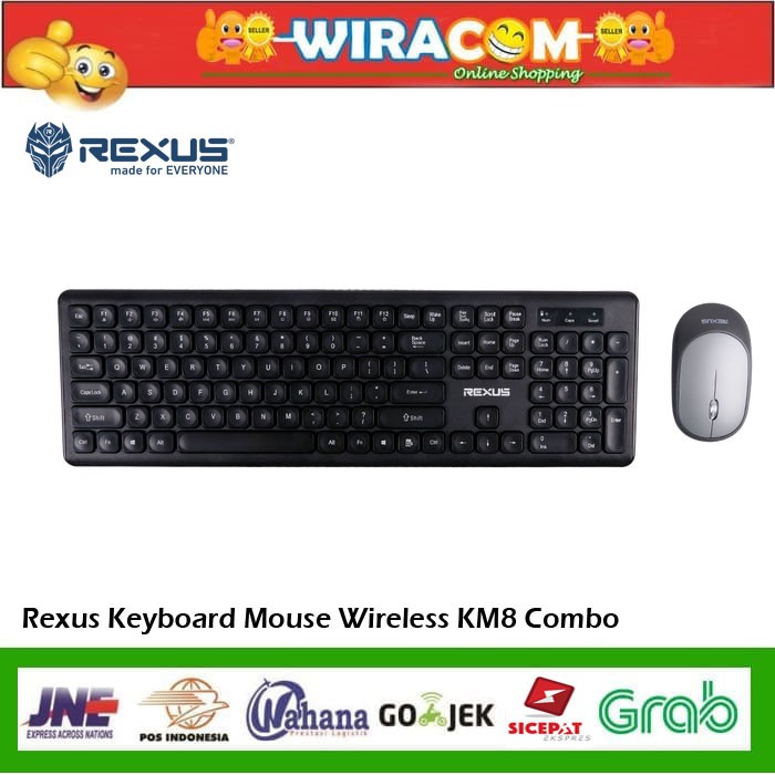 Jual Rexus Keyboard Mouse Wireless KM8 Combo | Shopee Indonesia