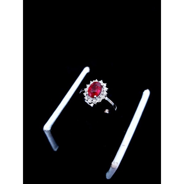 Jual cincin lady day batu ruby asli ring emas putih berlian | Shopee ...