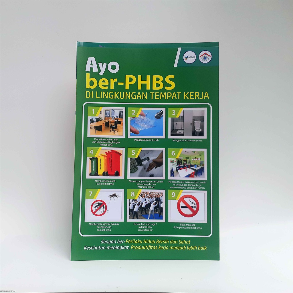Jual Poster PHBS Lingkungan Kerja, Poster PHBS Kantor, Poster Gaya ...