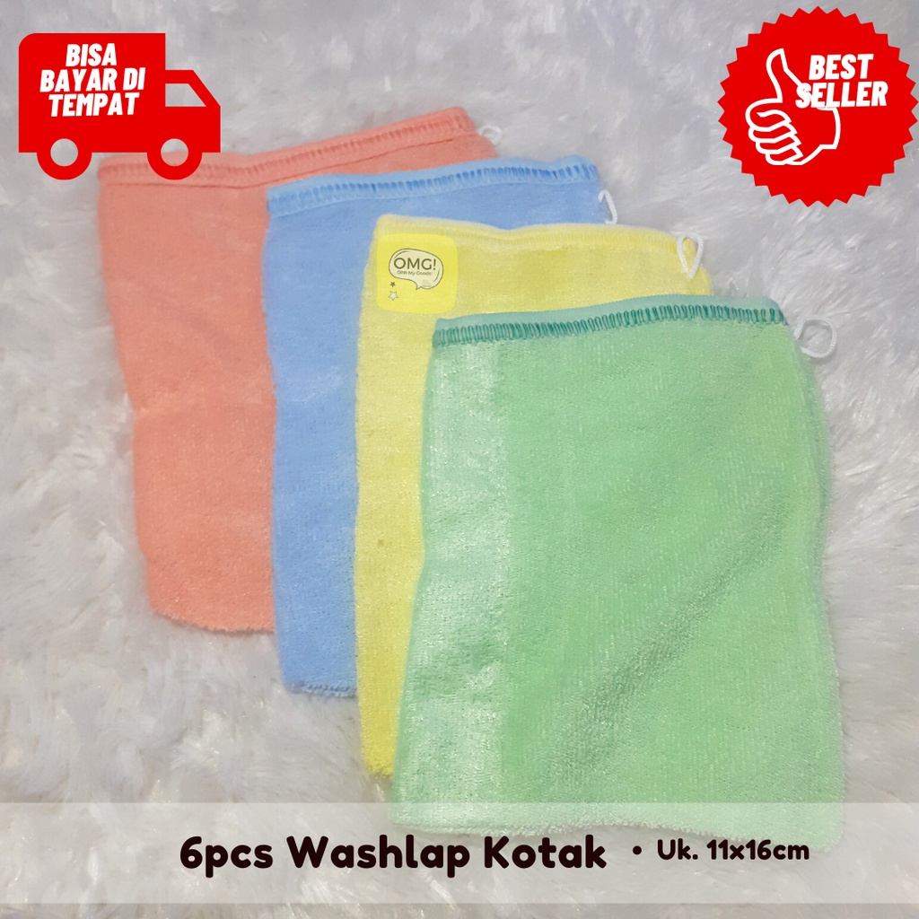 Jual 6 PCS HANDUK / WASLAP MANDI BAYI MURAH | Shopee Indonesia
