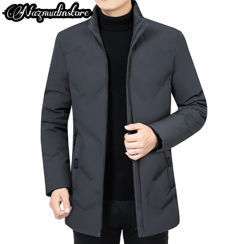 Jual jaket pria winter2020/jaket musim dingin pria/jaket long coat pria/jaket polos tebal hitamL ...