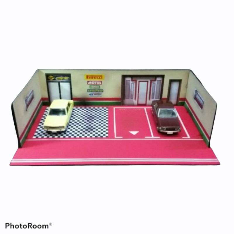 Jual Diorama Parkiran Tuning Garage papercraft skala 64 blom dirakit ...