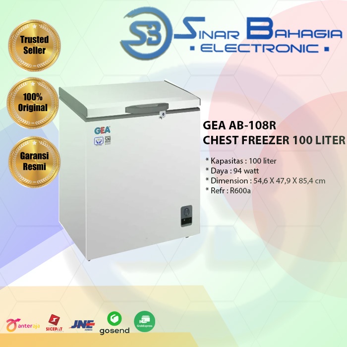 Jual GEA AB-108R CHEST FREEZER 100 LITER (NEW) (KHUSUS BANDUNG) Indonesia|Shopee Indonesia