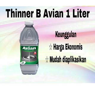 Jual Thinner / Tiner / Pengencer cat Avian Thinner B Asli Kemasan Botol 1 Liter | Shopee Indonesia