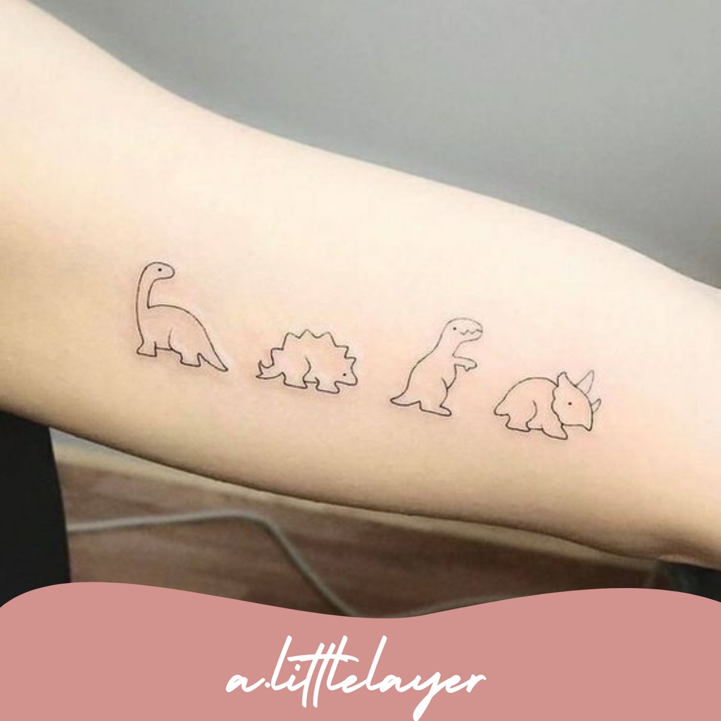Jual Dino tattoo small animal tattoo cute dinosaur tattoo duck knife ...