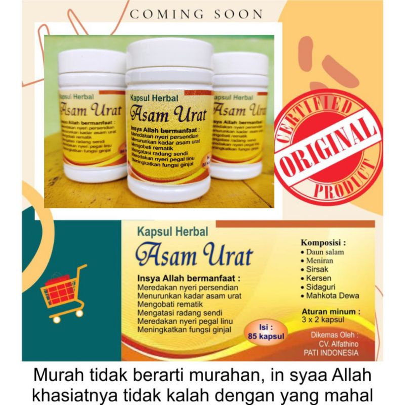 Jual KAPSUL HERBAL ASAM URAT I KAPSUL HERBAL UNTUK ASAM URAT ISI 75 KAPSUL | Shopee Indonesia