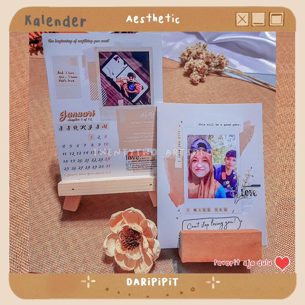 Jual Kalender 2021 Aesthetic Vintage Custom Foto | Shopee Indonesia