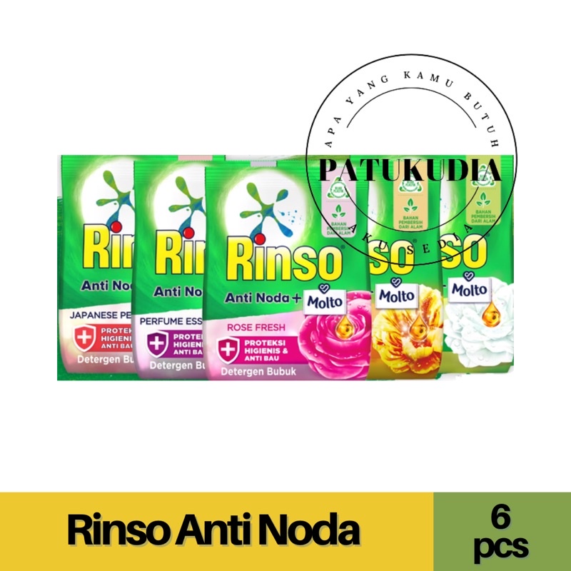 Jual Rinso Detergen Bubuk Anti Noda 40 gram Renceng isi 6 | Sabun Cuci ...