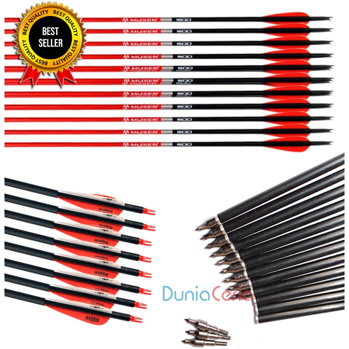 Jual Anak Panah Arrow Musen 7.8mm Spine 500 Carbon MSTJ-78RS | Shopee ...