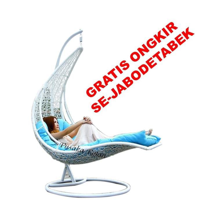 Jual Garden Kursi Ayunan Gantung Lonjer Panjang Santai Rotan Sintetis