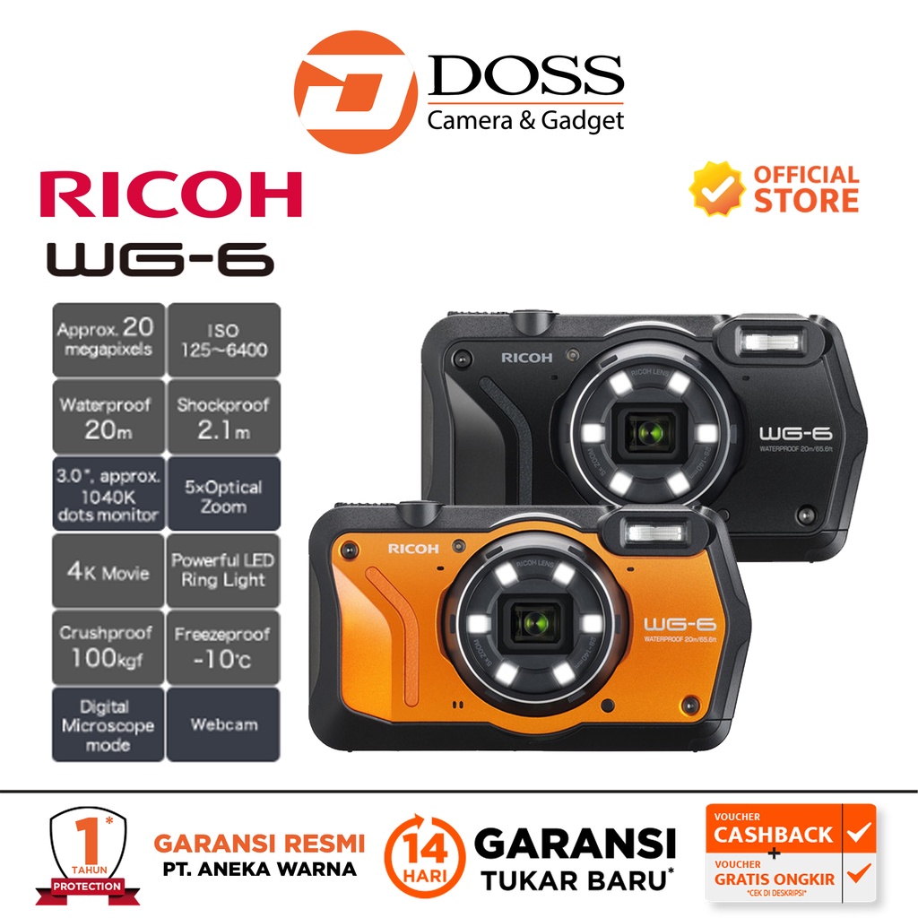 Jual Ricoh WG-6 Digital Camera Ricoh WG6 | Shopee Indonesia