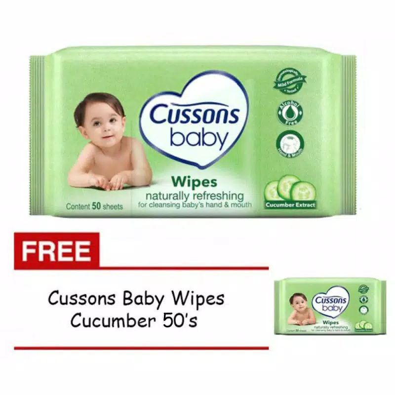 Jual Tisu Basah Cussons baby Buy one Get One 50 sheet | Shopee Indonesia