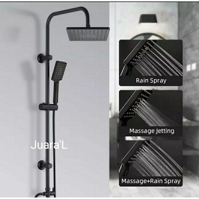 Jual Shower Tiang Black Coating. Shower Mandi Minimalist. Shower Tiang ...