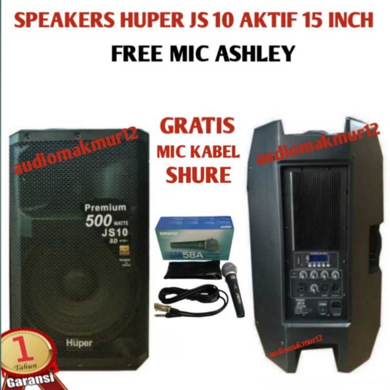 Jual speaker aktif Huper js10 /js10 /js-10 15inch original | Shopee ...