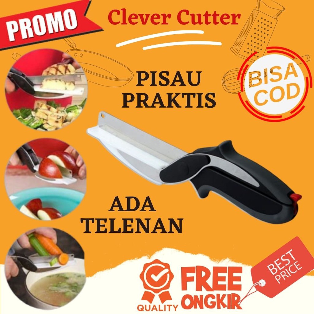 Jual Pisau Dapur serbaguna Clever Cutter Pisau Potong Gunting dan ...