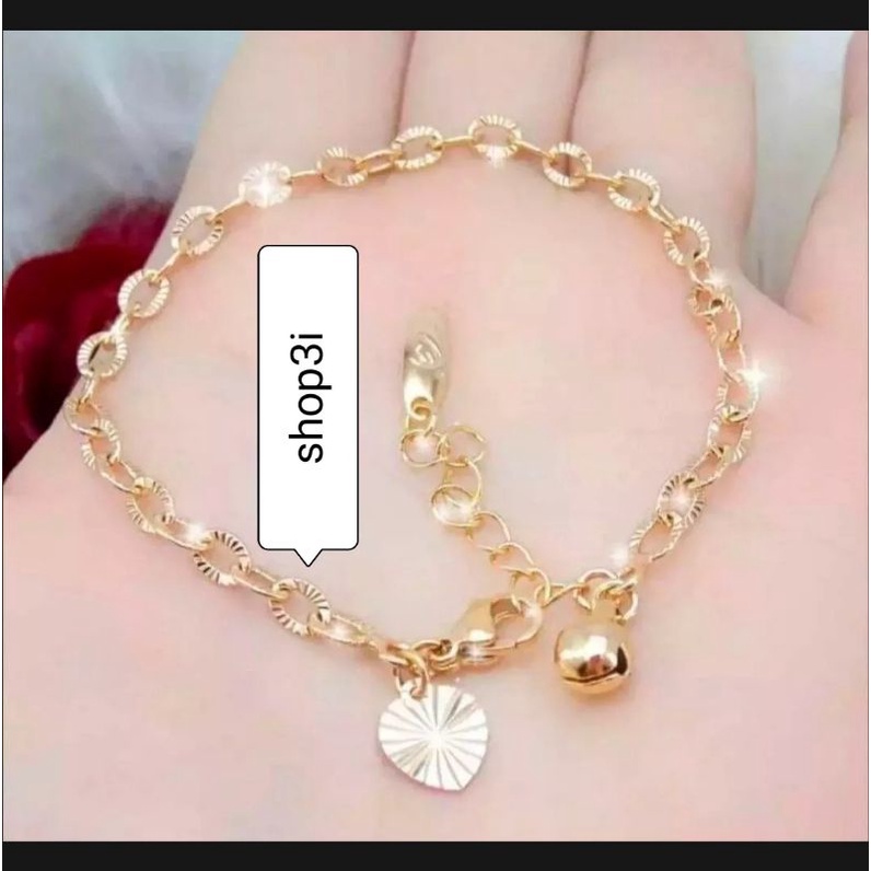 Jual Gelang Tangan Xuping Titanium Wanita Dewasa Model pecah kopi gold ...