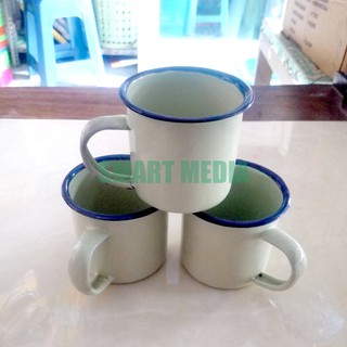 Jual 12 pcs (1 lusin) Cangkir Enamel, Cangkir Seng, Cangkir Jadul Polos ...