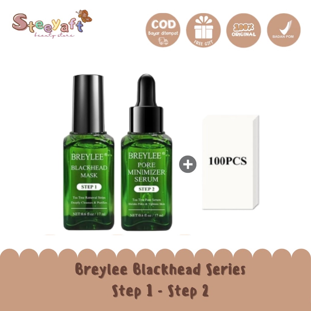 Jual Breylee Blackhead Mask Step 1 & Step 2 Pore Serum Masker Pembesih ...