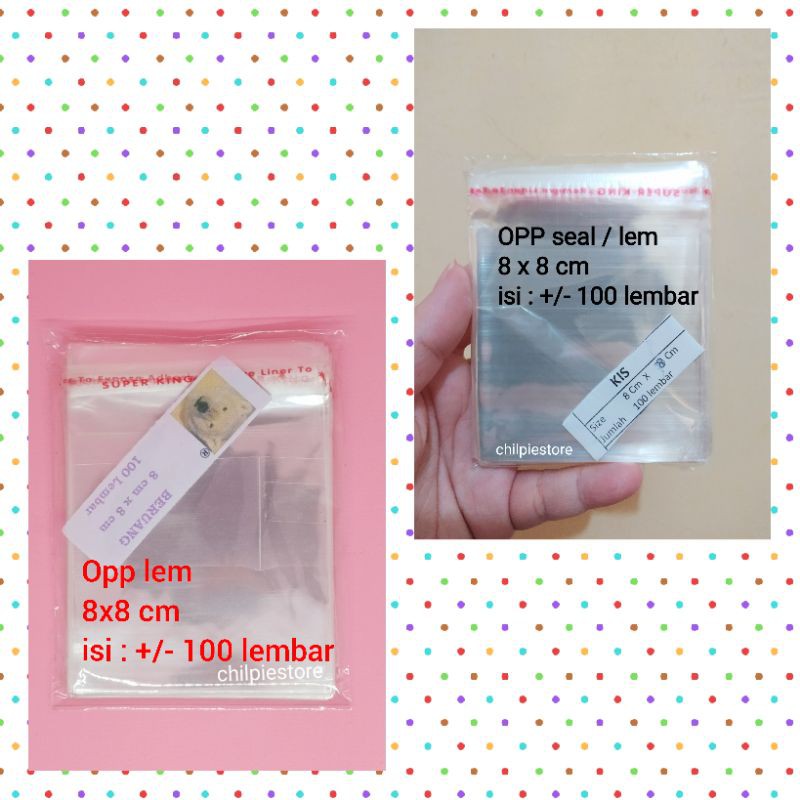 Jual (isi 100) OPP 8x8 / Plastik OPP 8x8 / OPP 8x8 tebal 18 micron ...